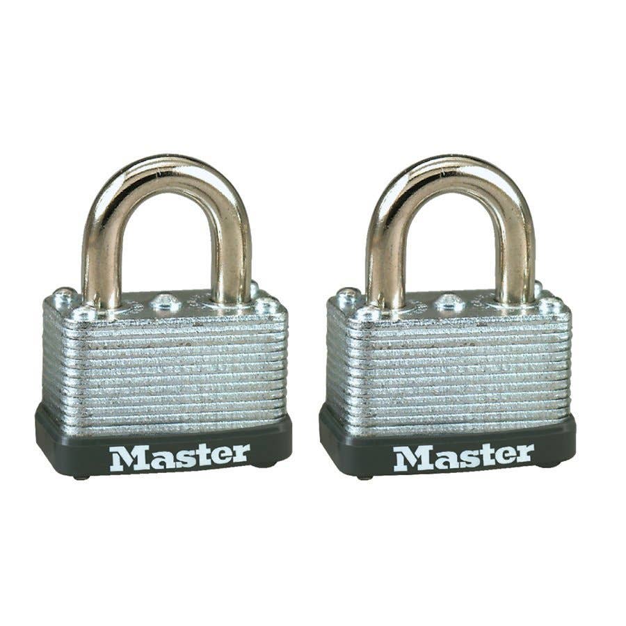 Master Lock 1 1/2" (38mm) Wide Laminated Steel Warded Padlock (2pk)