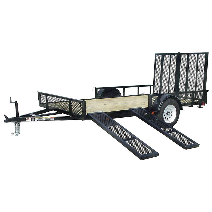 Carry-On Gvwr Wood Floor ATV Trailer with Side Ramp - 7' x 12'