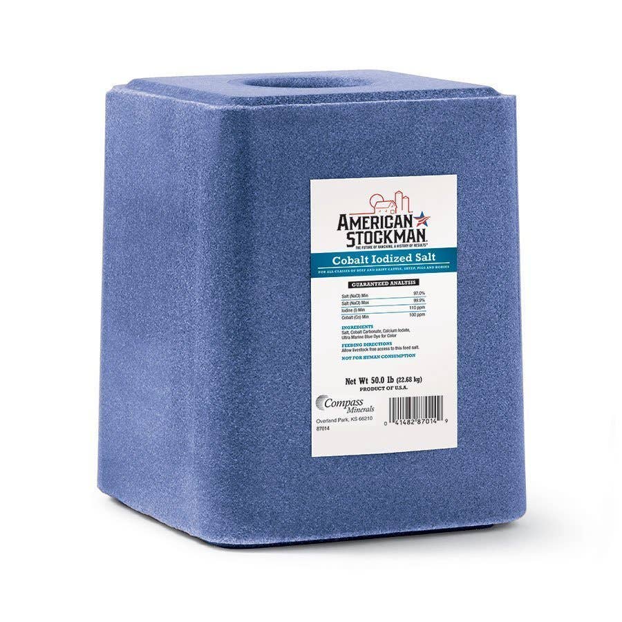 American Stockman Cobalt Iodized Salt - 50 Lb. Block