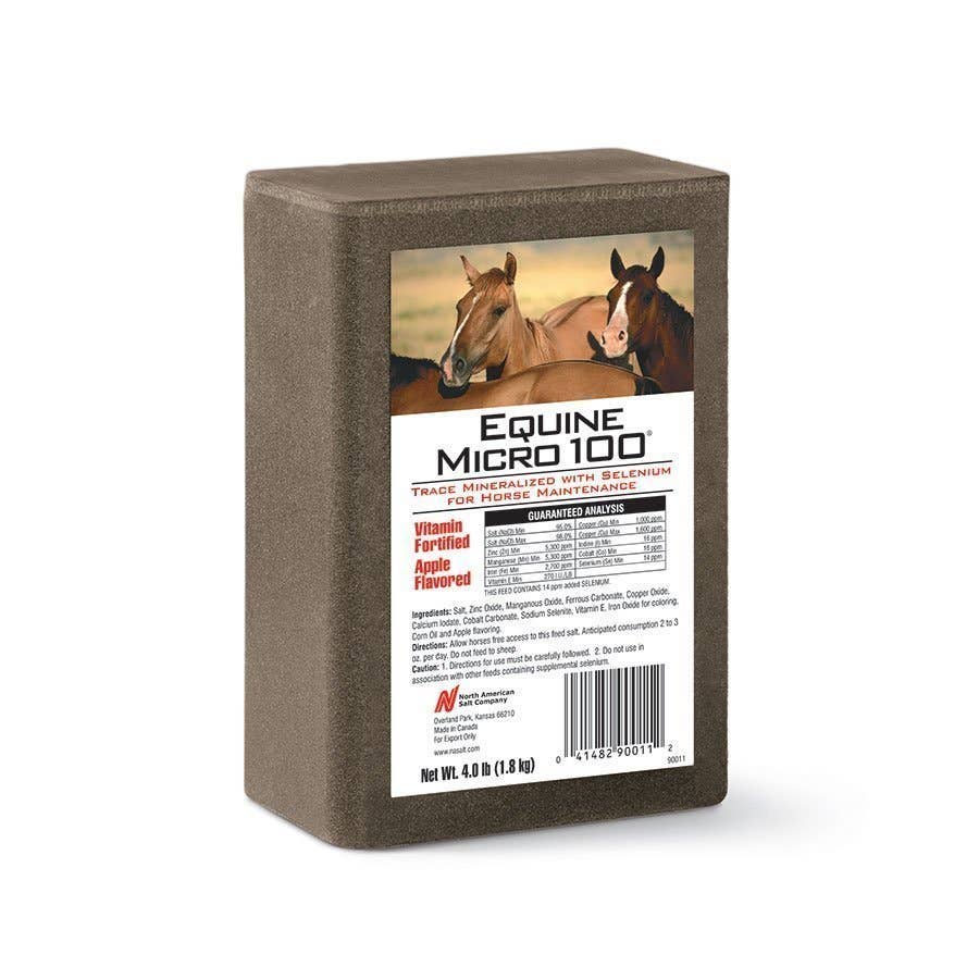 American Stockman Equine Micro 100 Salt Brick - 4 Lb. Brick