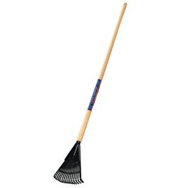 Truper 54"" Classic Gardener 15-Tine Plastic Leaf Rake