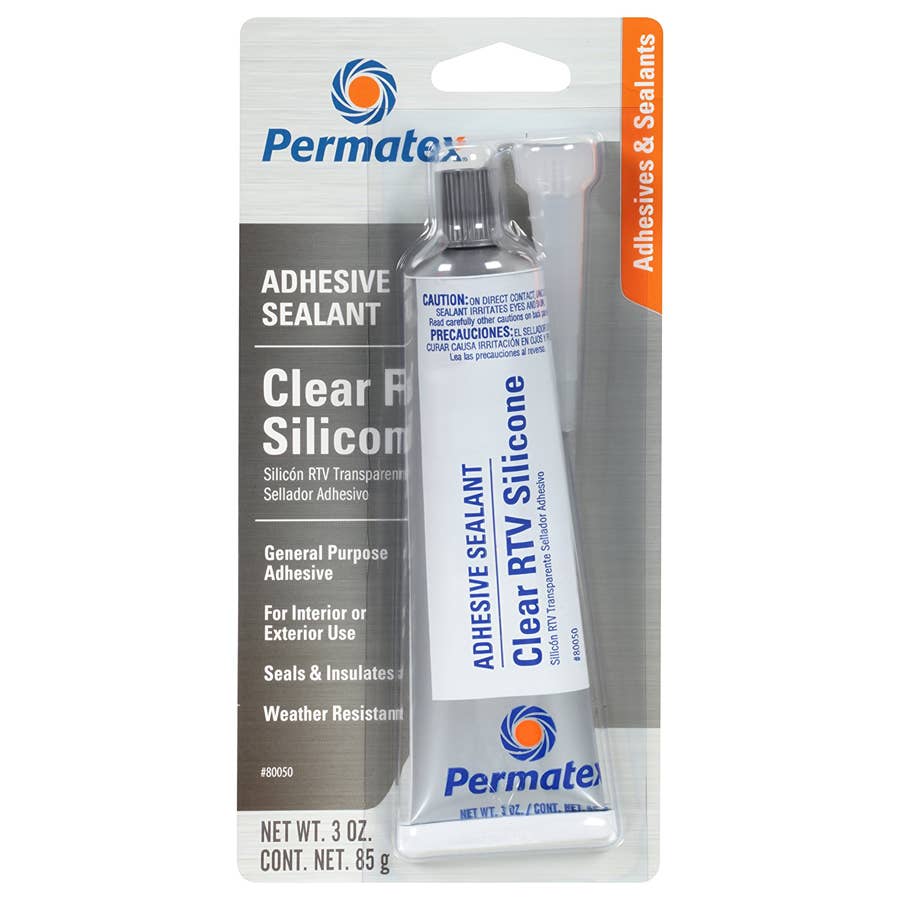 Permatex Clear RTV Silicone Adhesive Sealant - 3 oz