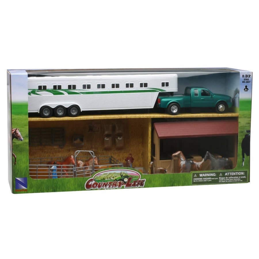 NewRay Country Life Fifth Wheel Horse Trailer Set