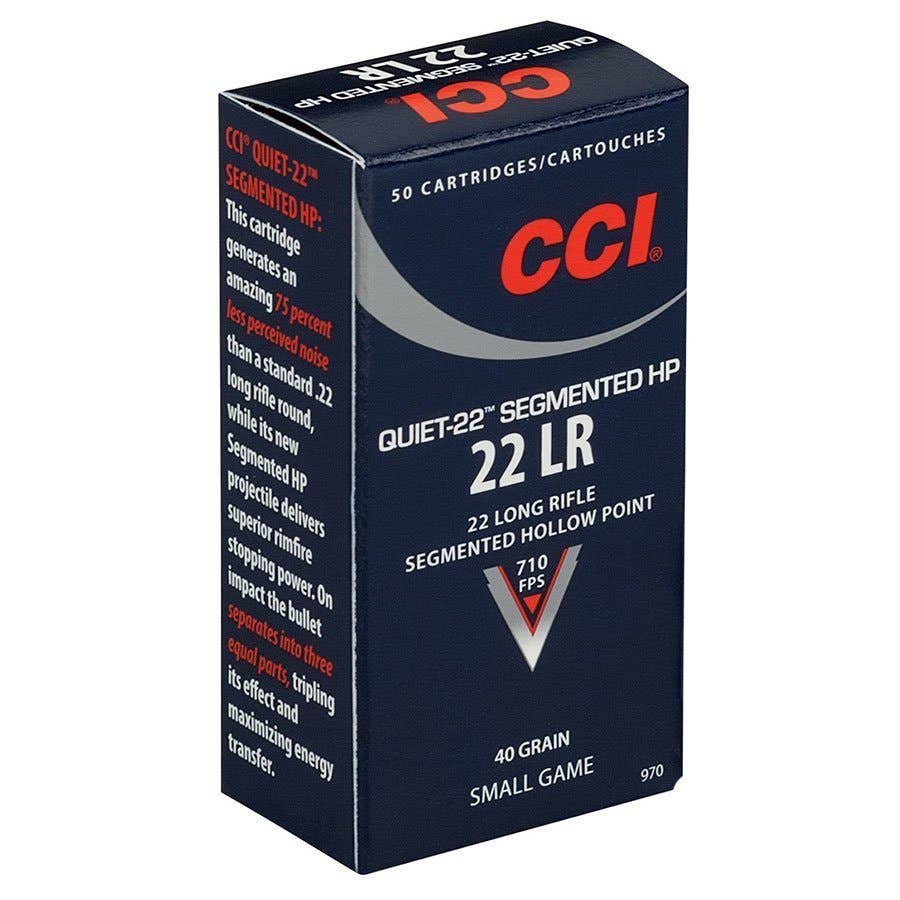 CCI 22 Long Rifle Quiet-22 Segmented HP Small Game Rimfire Rifle Ammunition