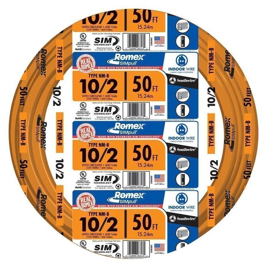 Southwire Romex SIMpull Nonmetallic Wires - 10 ga - 2 Conductor - 50'