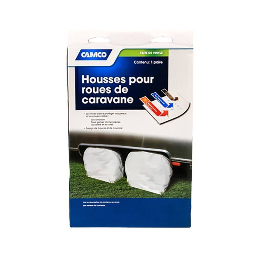 Camco Wheel and Tire Protector Covers - Colonial White