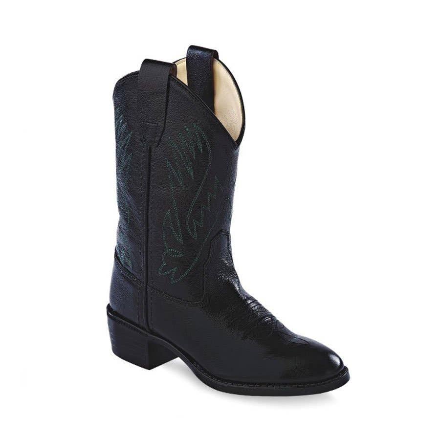 Jama Kid's Round Toe Western Boots - Black