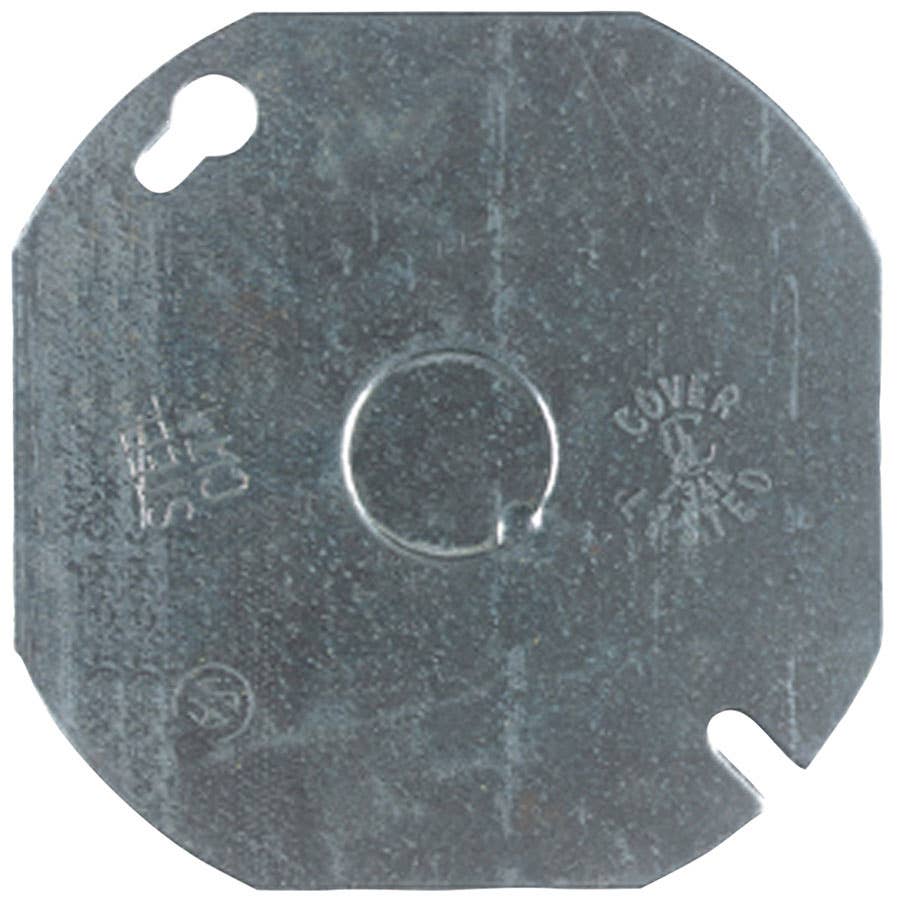 Steel City Octagon Box Cover with Round Knockout - 4""