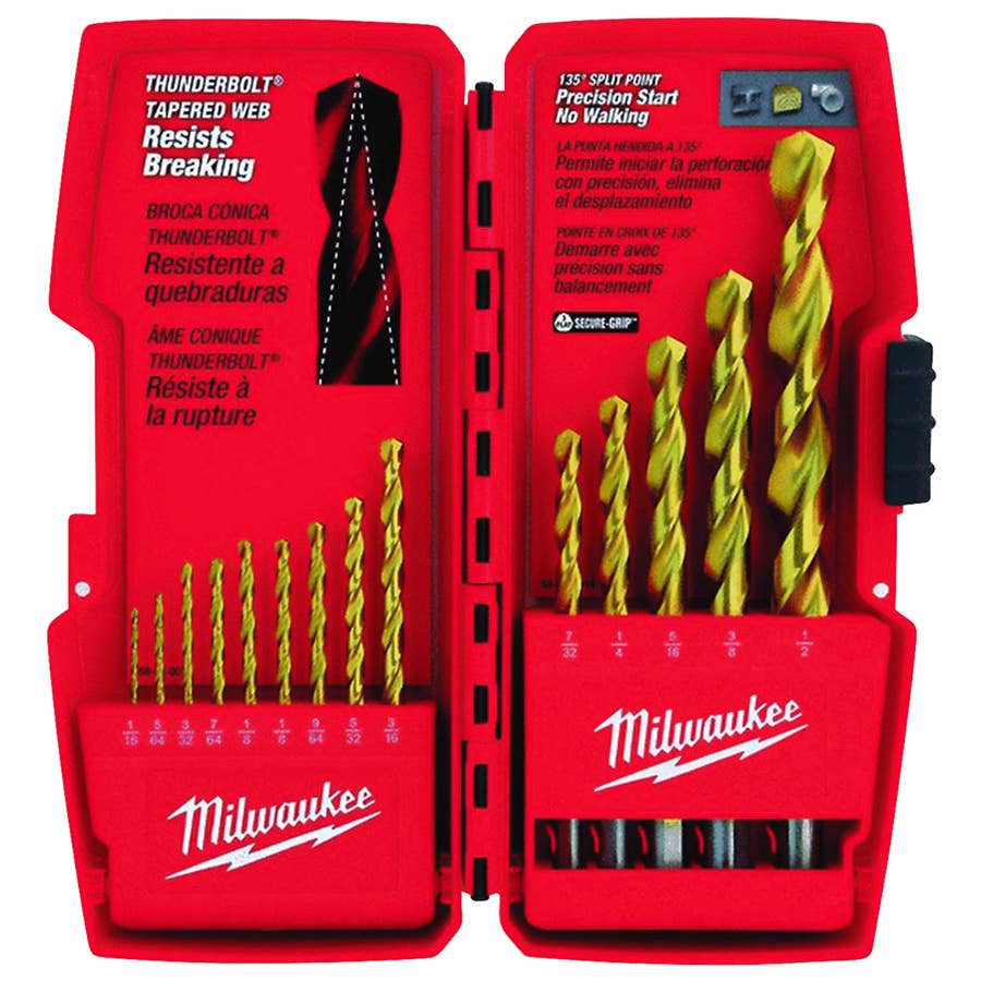 Milwaukee Thunderbolt Titanium Coated Drill Bit Set -14 pcs
