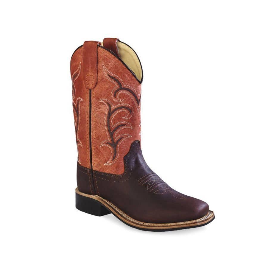 Jama Kid's Square Toe Western Boots - Rust