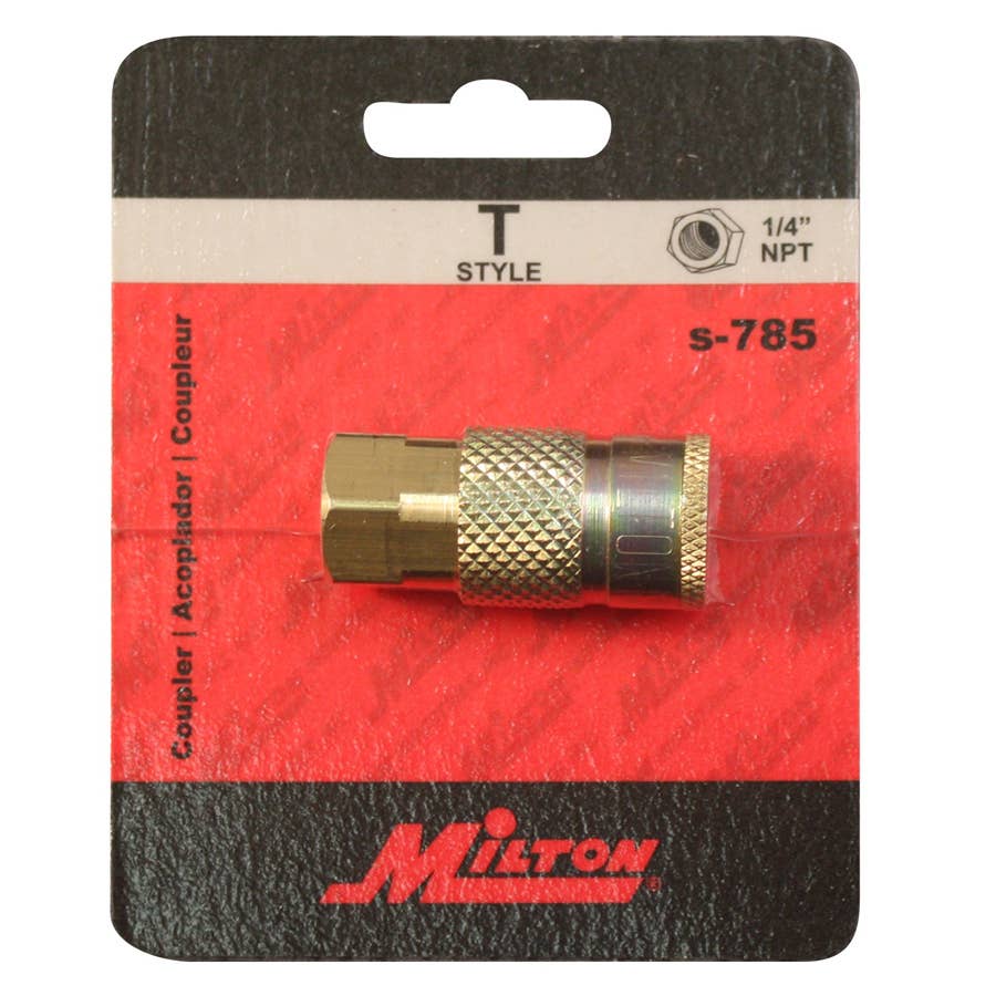 Milton FNPT T-Style Quick Connect Fitting Coupler - 1/4""